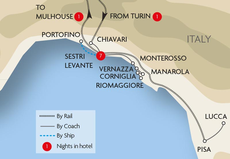 Italian Riviera Tourist Map And Guide