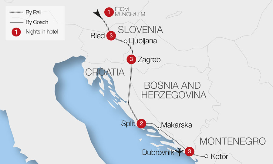 Slovenia, Croatia & Montenegro Tour | Great Rail Journeys
