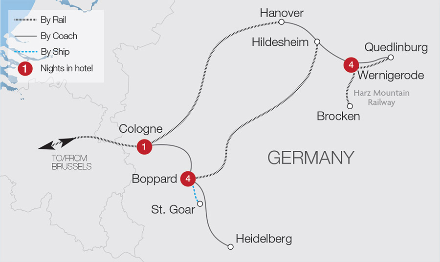 Harz Mountains & Rhine Gorge Tour | Great Rail Journeys