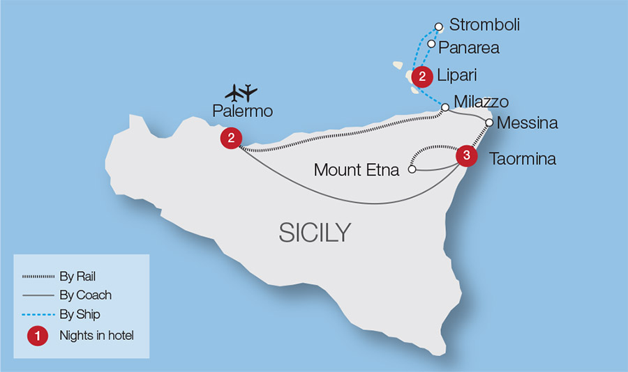 Tour | Sicily & The Aeolian Islands | Great Rail Journeys | PSJ20